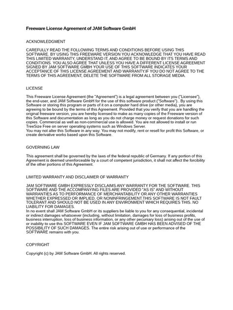 Freeware License Pdf Software License
