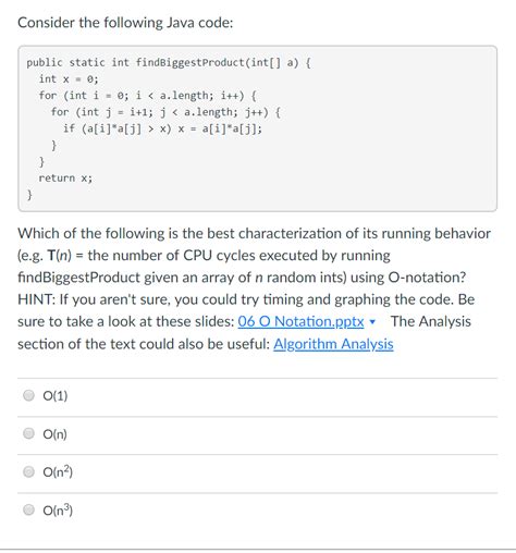 Solved Consider The Following Java Code Public Static Int
