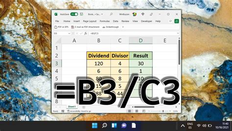 How To Divide In Excel