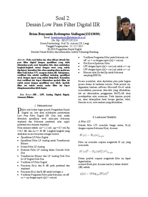 Desain Low Pass Filter Digital Iir Pdf