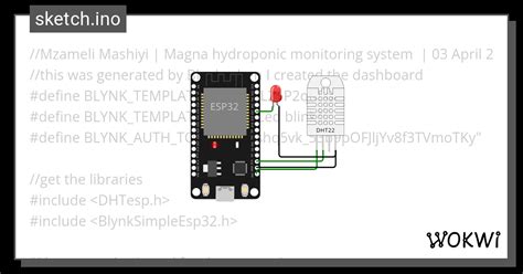 Dht22 Temperature And Humidity Sensor Simulation With A Blynk Dasboard