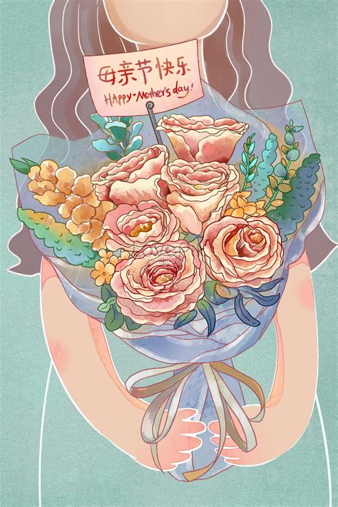 어머니의 날 소녀 그림입니다 일러스트 무료 다운로드 Lovepik