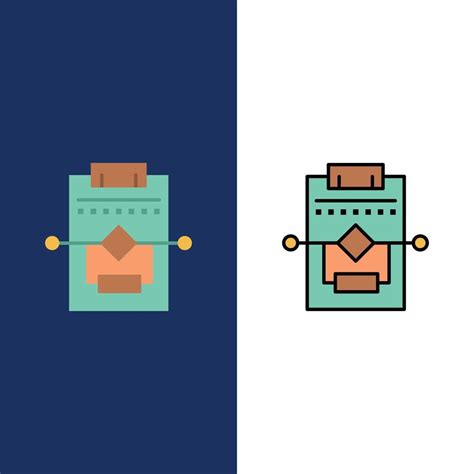 Workflow Network Process Settings Icons Flat And Line Filled Icon Set Vector Blue Background