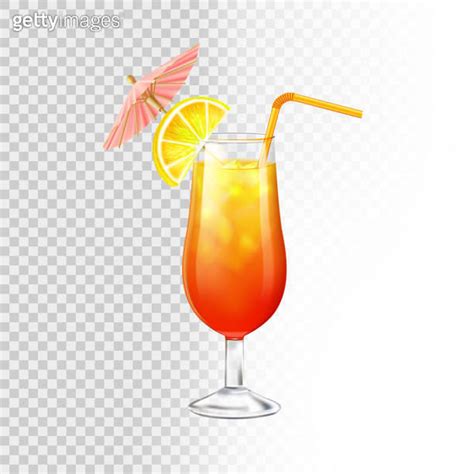 Cocktail Sex On The Beach Decorated With Lemon And A Umbrella 이미지 2119188172 게티이미지뱅크