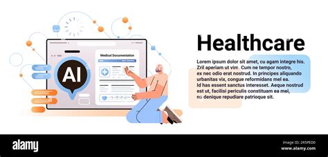 Man Patient Reading Electronic Medical Documentation Report On Digital Screen Medicine Ai