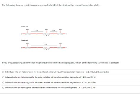 Solved The Following Shows A Restriction Enzyme Map For