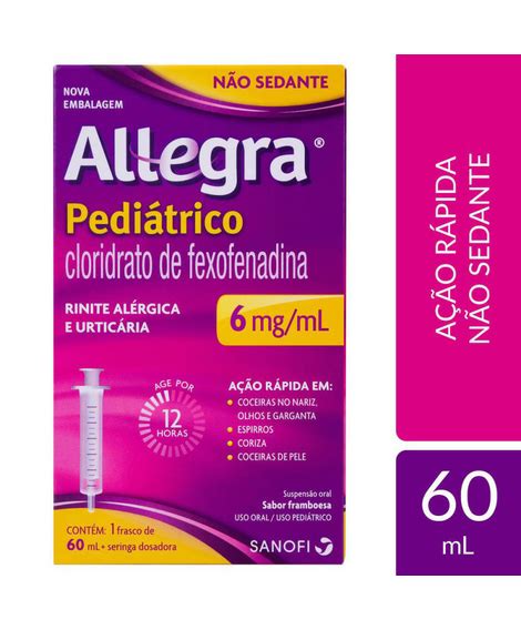 Allegra Pediátrico 60ml Na Drogaria Cristal Online