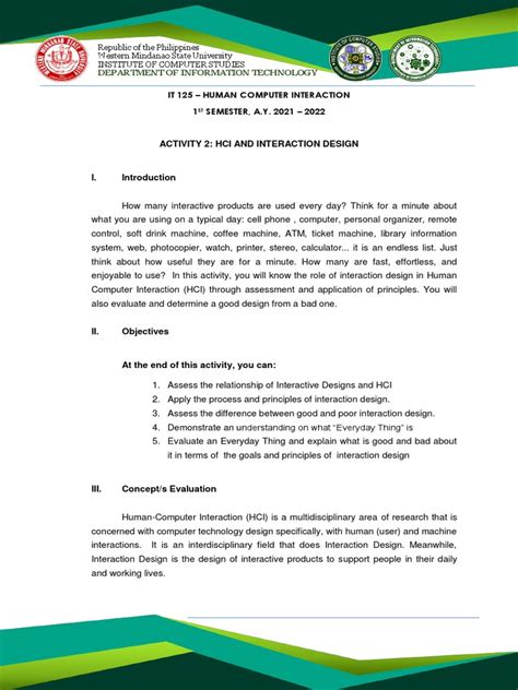 Activity2 Hci And Interaction Design Pdf Humancomputer Interaction