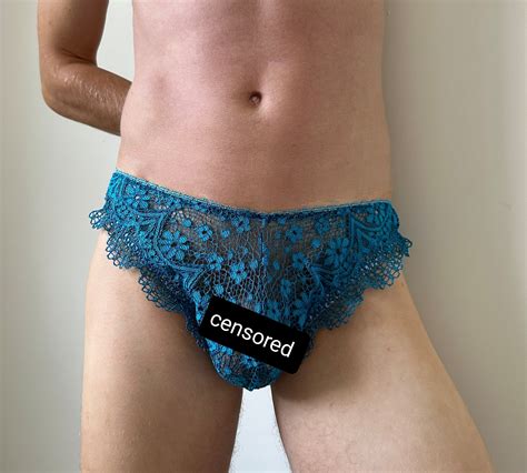 Blue Elegance Mens Lace Underwear Sheer Panties For Etsy