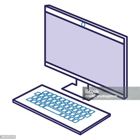 데스크톱 컴퓨터 격리 된 아이콘 0명에 대한 스톡 벡터 아트 및 기타 이미지 0명 개념 경관 Istock
