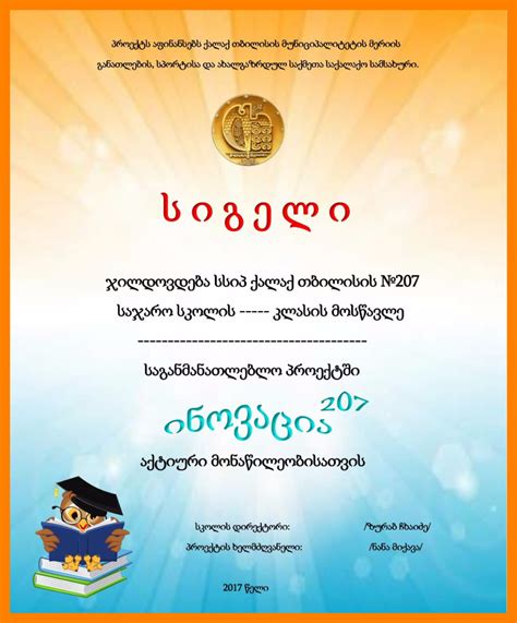 საზაფხულო სკოლა ინოვაცია 207 ანგარიში