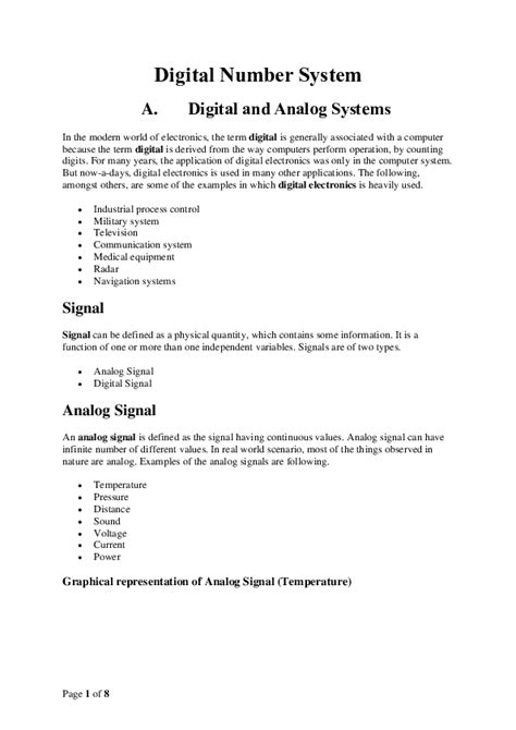 Pdf Digital Number System