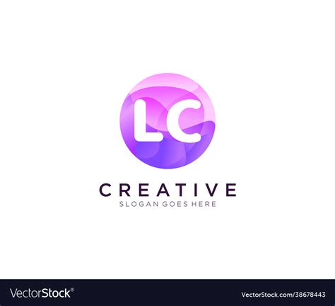 Lc Initial Logo With Colorful Circle Template Vector Image