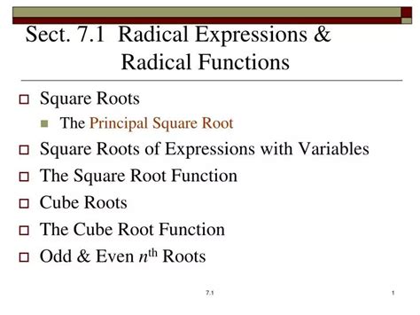 PPT Sect Radical Expressions Radical Functions PowerPoint Presentation ID