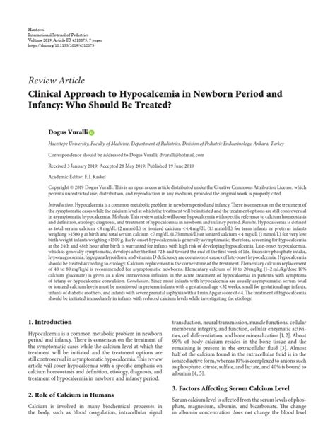 Ijped Hypocalcemia Pdf Intravenous Therapy Calcium