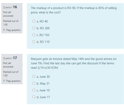 Solved The Markup Of A Product Is RO If The Markup Is Chegg Com