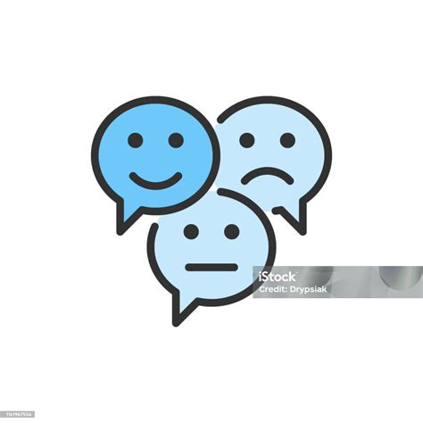 Vektorfeedback Emoticonchats Positive Negative Und Neutrale