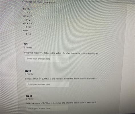 Solved Consider The Code Given Below If X