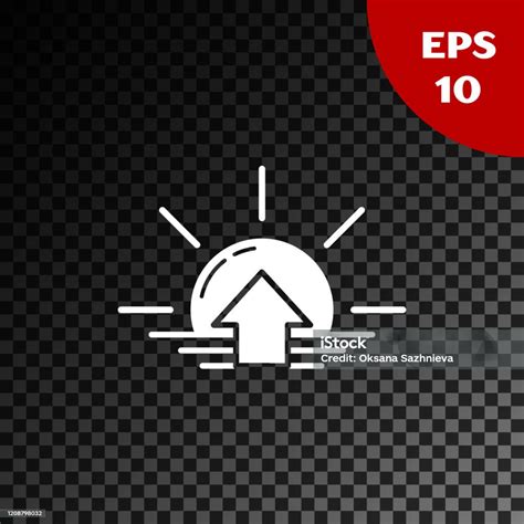 투명 한 어두운 배경에 격리 된 흰색 일출 아이콘입니다 벡터 일러스트레이션 0명에 대한 스톡 벡터 아트 및 기타 이미지 0명 계절 기후 묘사 Istock