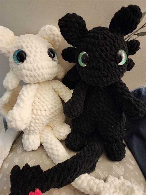 Toothless Light Fury Crochet Plush Etsy