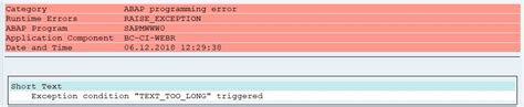 Sap Abap Central Smw0 “raiseexception” Dump Solution Of The Error