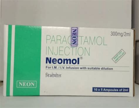 Neon Neomol Paracetamol Injection 80mg Iv 5ml Vial At ₹ 8768piece