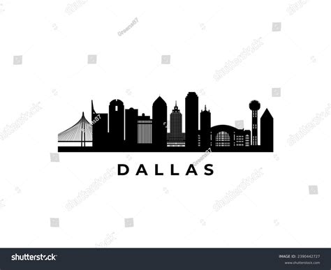 Vector Dallas Skyline Travel Dallas Famous Stock Vector Royalty Free