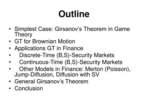 Ppt Girsanovs Theorem From Game Theory To Finance Powerpoint Presentation Id433922