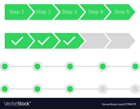 Progress Steps Bar Royalty Free Vector Image VectorStock