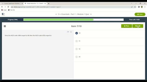 C Essentials Part 1 Module 1 Quiz Youtube