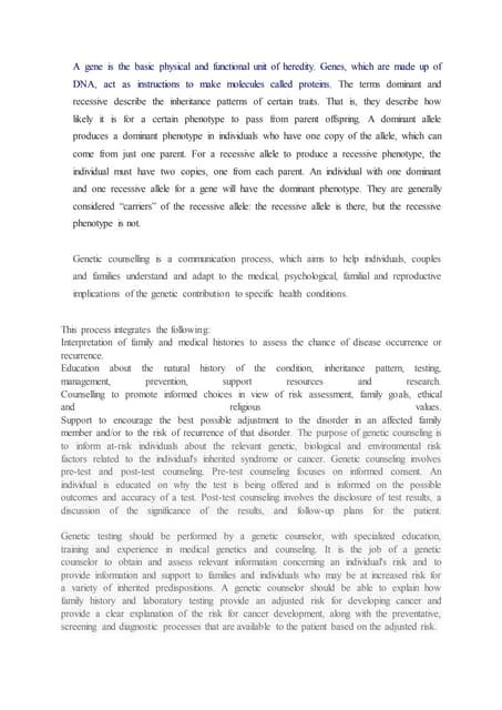 A Gene Is The Basic Physical And Functional Unit Of Heredity Docx