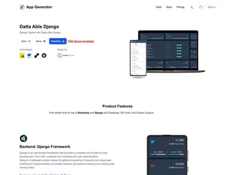 Django Datta Able By App Generator A Django Template Built At Lightspeed