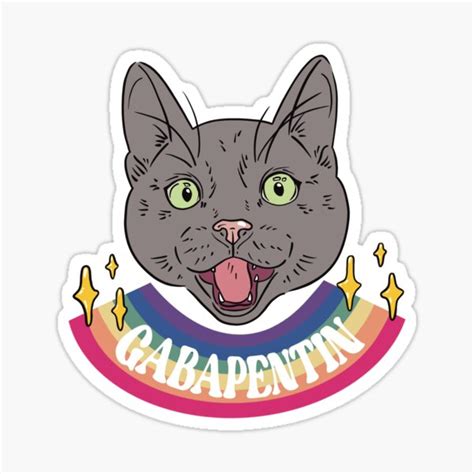 Gabapentin Cat Sticker Sticker For Sale By Samgreig93 Redbubble