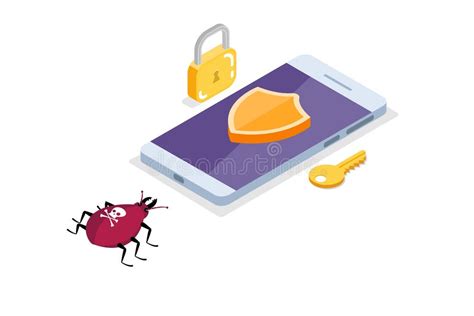Computer Virus Data Protection Isometric Concept Network Data Internet Security Secure Bank