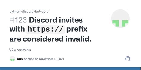 Discord Invites With `` Prefix Are Considered Invalid · Issue 123 · Python Discordbot
