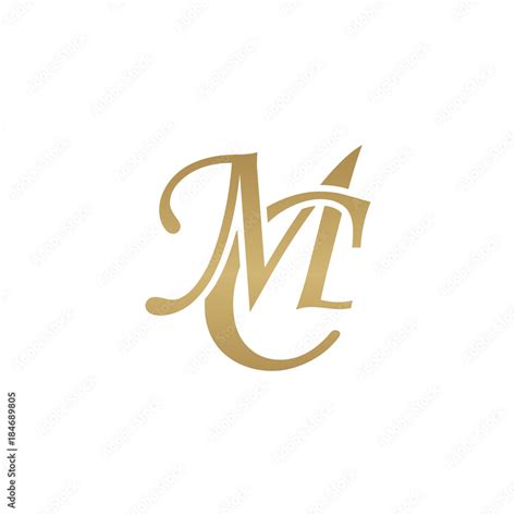Initial Letter Mc Overlapping Elegant Monogram Logo Luxury Golden