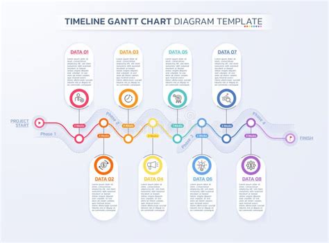 Timeline Gantt Chart Infographic Template Background Stock Vector Illustration Of Symbol