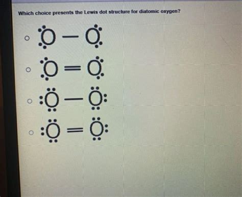 Solved Which Choice Presents The Lewis Dot Structure For