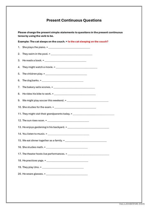 Present Continuous Questions General English ESL Worksheets Pdf Doc