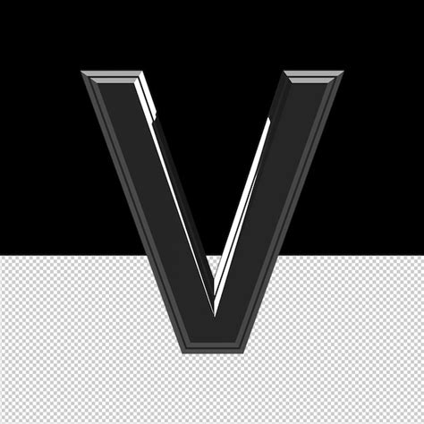 Premium PSD Letter V Text Effect