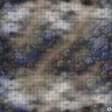 Autumn Forest Hillside With Cliffs Battlemap Ttrpg Map For Dandd And