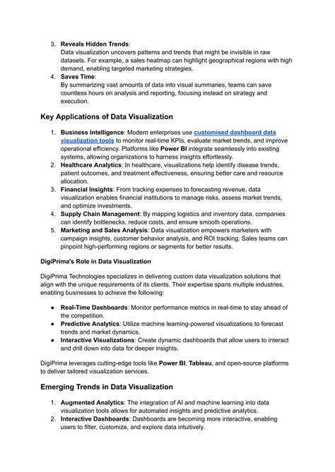 The Power Of Data Visualization Transforming Data Into Actionable Insightspdf