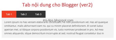 Tạo Tab Nội Dung Cho Blogger Ver 2 ~ Iris Tips