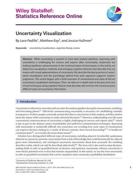 Pdf Uncertainty Visualization