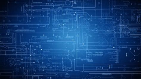 Vector Illustration Of A Technical Drawing With Blueprint Paper Background Texture Graph Paper