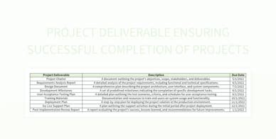 Project Deliverable Ensuring Successful Completion Of Projects Excel Template And Google Sheets