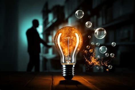 Premium Ai Image Entrepreneur Clutches Light Bulb Against Growth