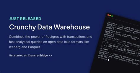 Excited To Announce Crunchy Data Warehouse A Modern High Performance Analytics Database That