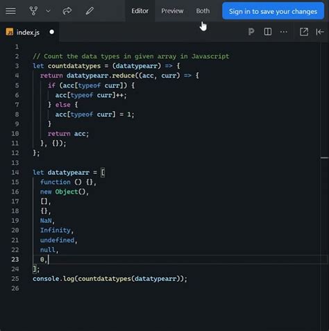 Count Data Types In Given Array Count Data Types Program In