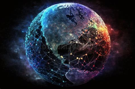 Global Network Connection Concept Big Data Visualization Social Network Communication In The